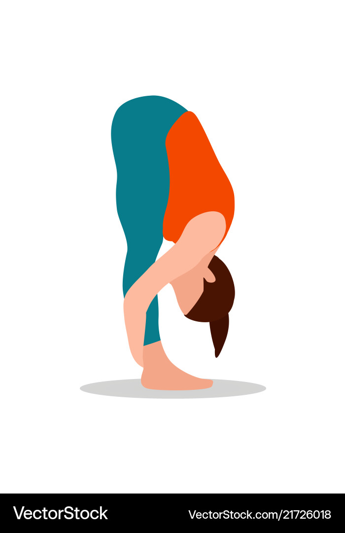 Mountain bend forward pose Royalty Free Vector Image