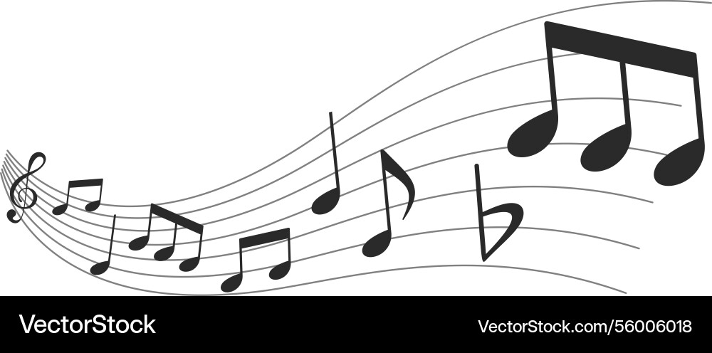 Musical notes wave Royalty Free Vector Image - VectorStock