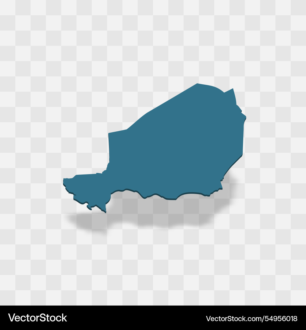 Niger map silhouette Royalty Free Vector Image