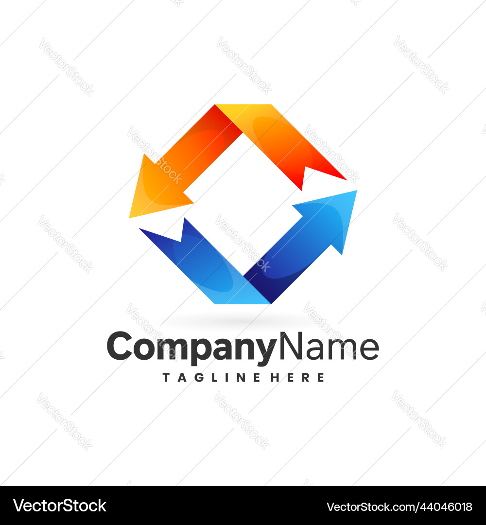 Rotating Ribbon Logos Royalty Free Vector Image