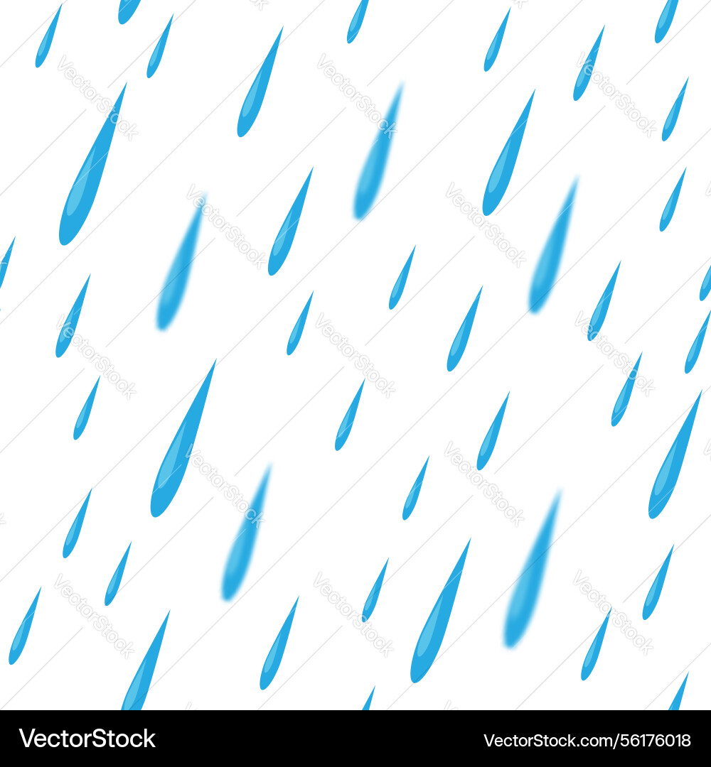 Seamless blue rain drops pattern on white Vector Image