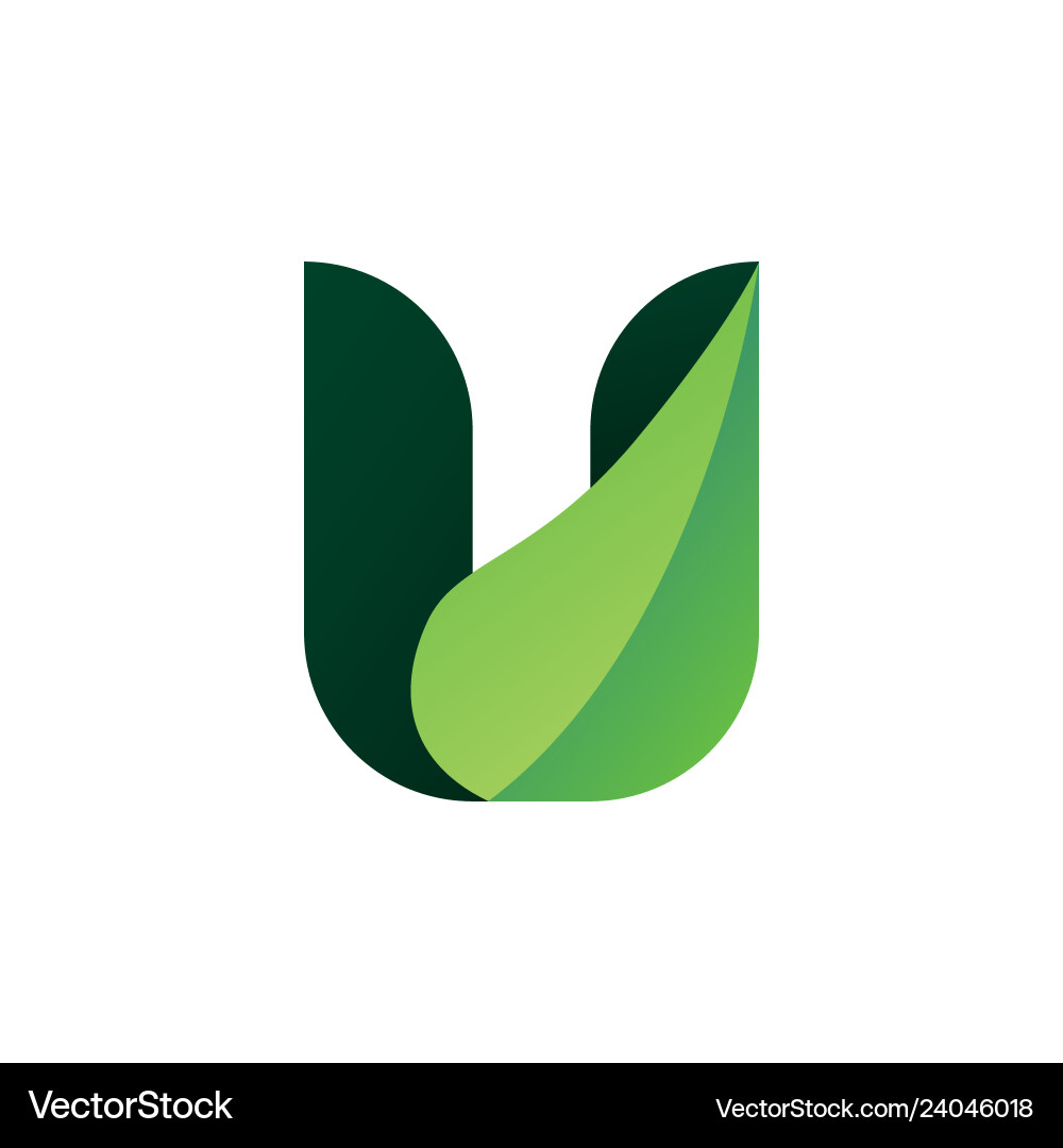 U leaf letter logo icon Royalty Free Vector Image