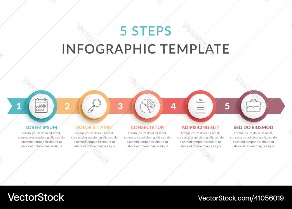 5 steps - infographic template Royalty Free Vector Image
