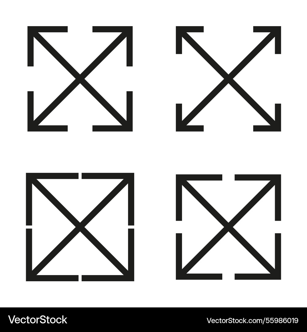 Arrow shapes set directional symbols abstract Vector Image