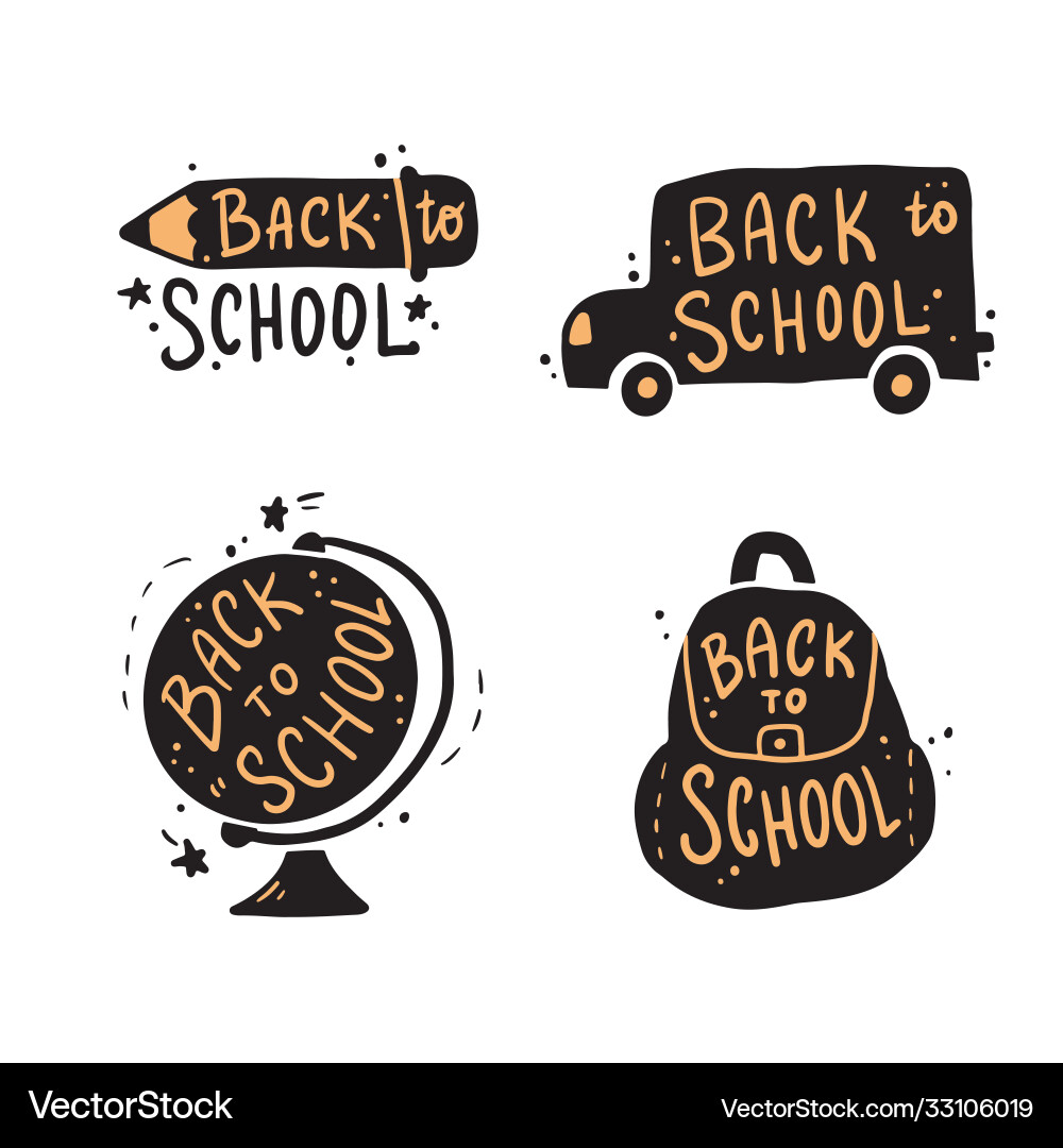 Back to school hand drawn Royalty Free Vector Image