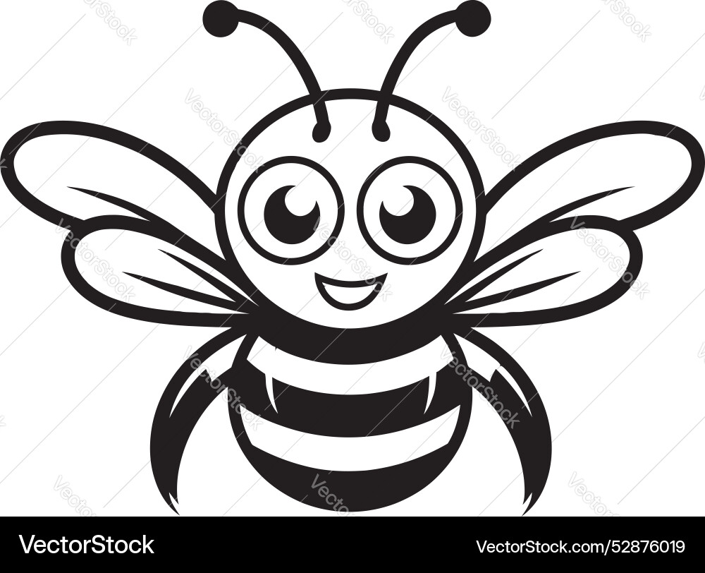 Bee king badge bee crowned insignia Royalty Free Vector