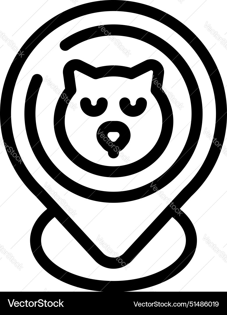 Black and white line art icon representing a map Vector Image