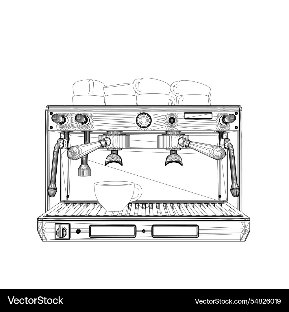 Coffee machine line maker art Royalty Free Vector Image