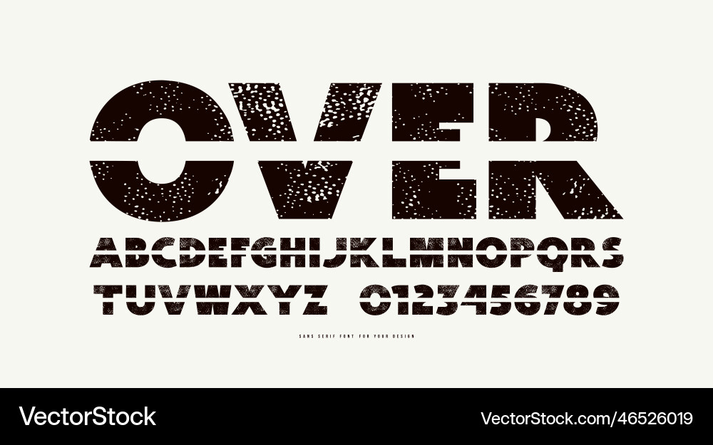 Cross out sans serif font bold face Royalty Free Vector