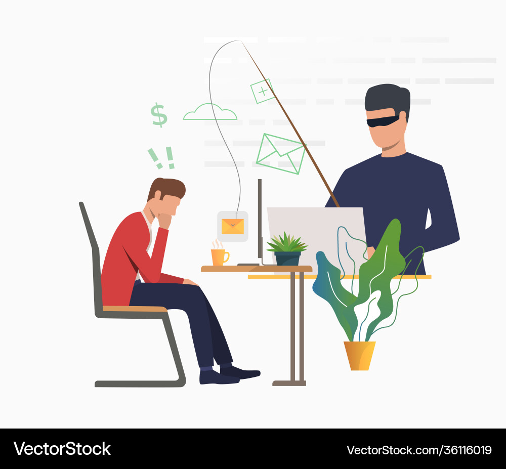 Cyber-Angreifer hacken in E-Mail-Server Lizenzfreier Vektor