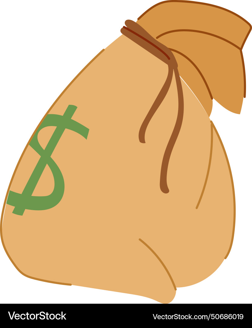 Dollar money bag cartoon Royalty Free Vector Image