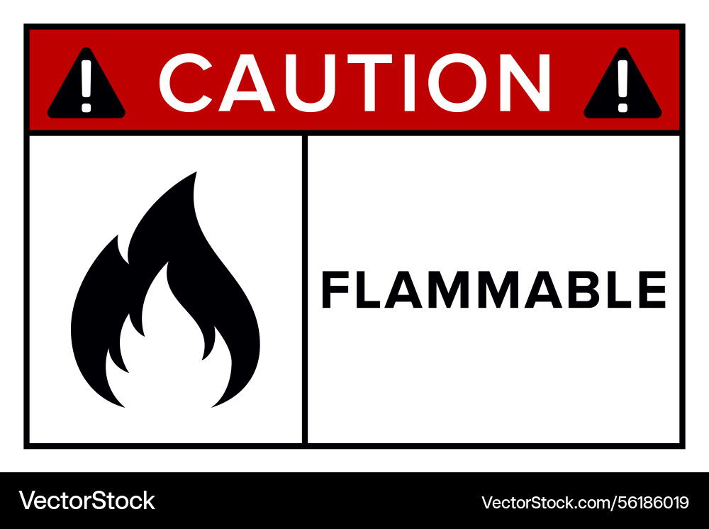Flammable symbol packaging sign and label Vector Image