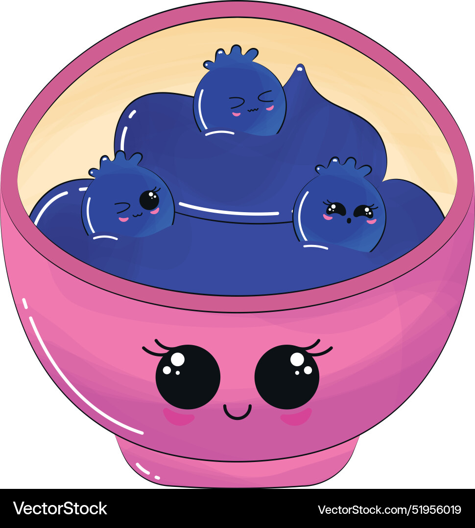 Happy cute bowl cartoon Royalty Free Vector Image