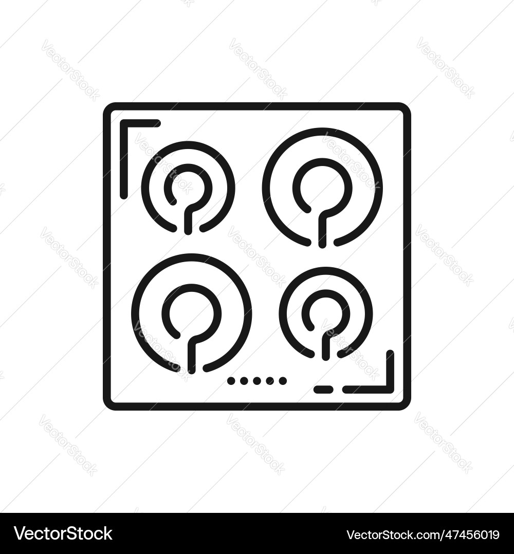 Induction cooker surface for cooking outline icon Vector Image