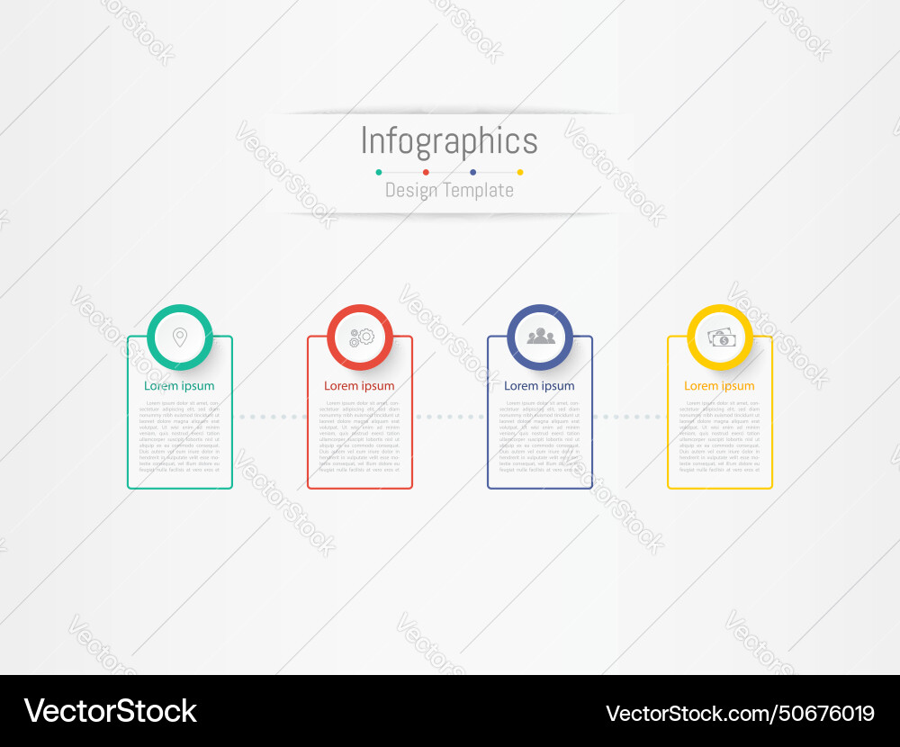 Infographic 4 options design elements Royalty Free Vector