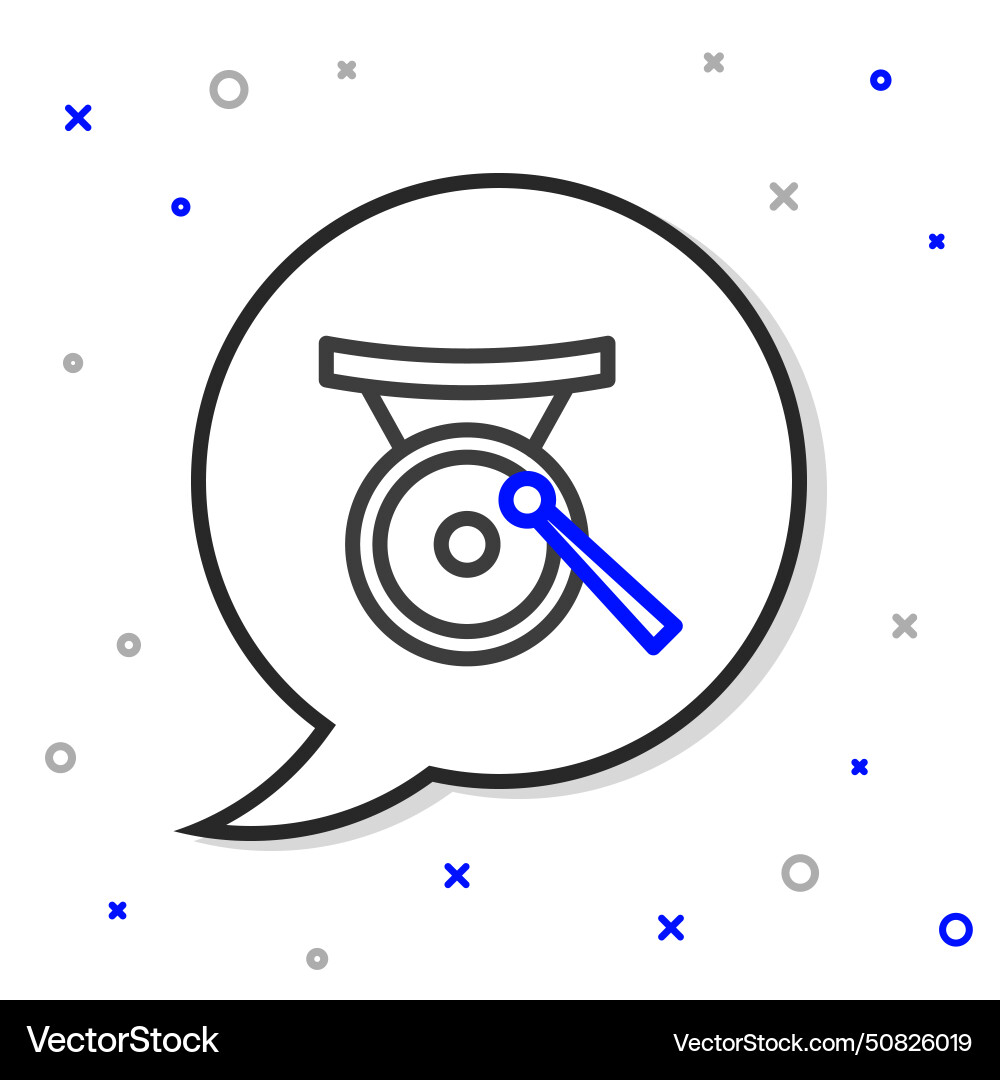 Line gong musical percussion instrument circular Vector Image