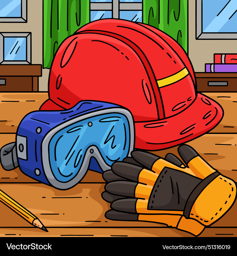 Personal protective equipment colored cartoon Vector Image
