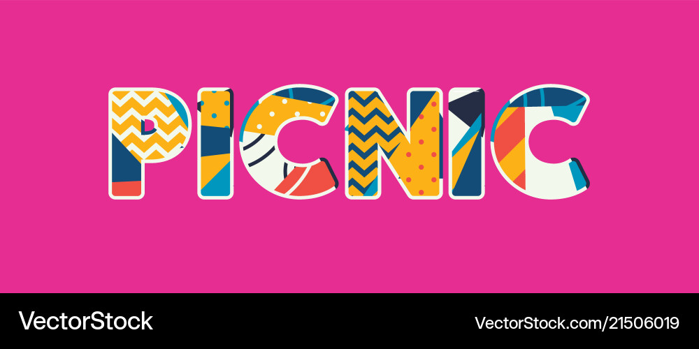 Picnic concept word art Royalty Free Vector Image