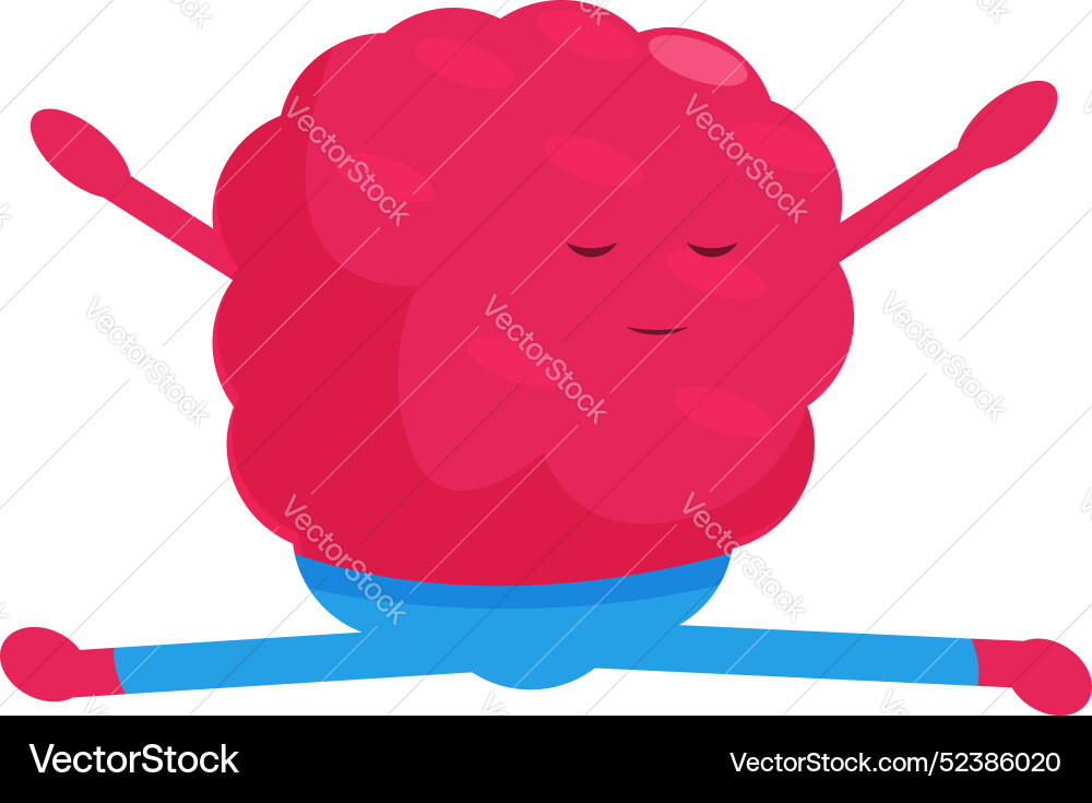Cartoon raspberry character doing a split Vector Image