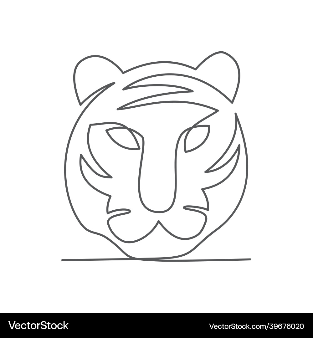Elegant Tiger Line Art Royalty Free Vector Image