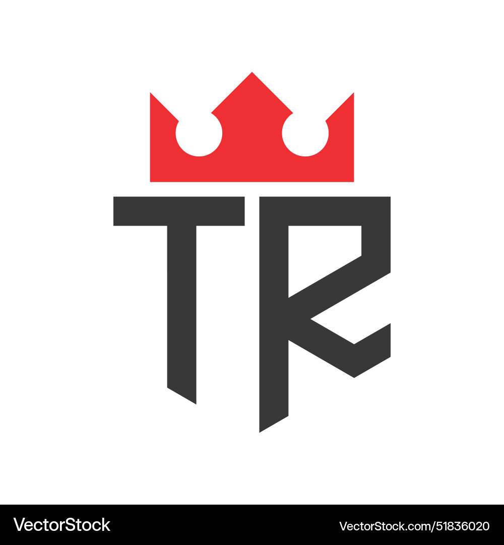 Letter tr crown logo Royalty Free Vector Image