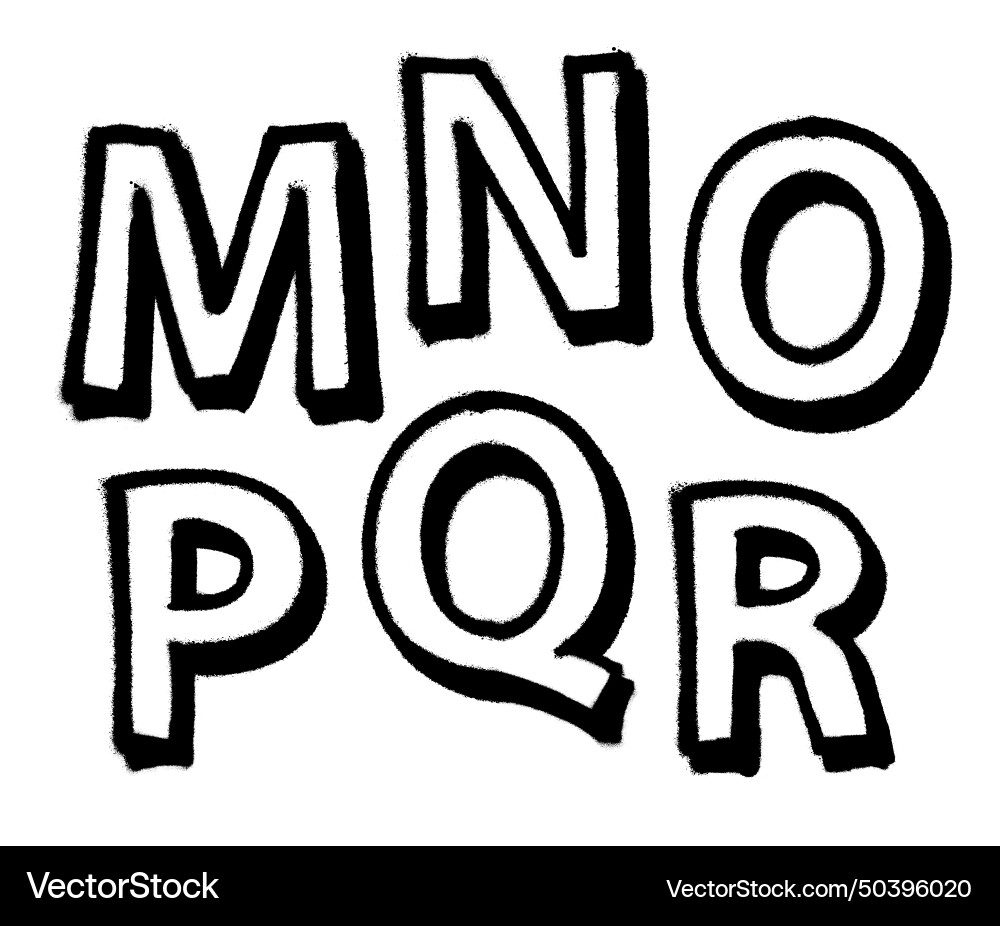 Letters abc graffiti alphabet with spray lines Vector Image