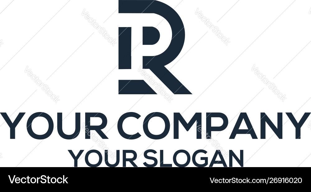 R & P Monogram Logo Royalty Free Vector Image