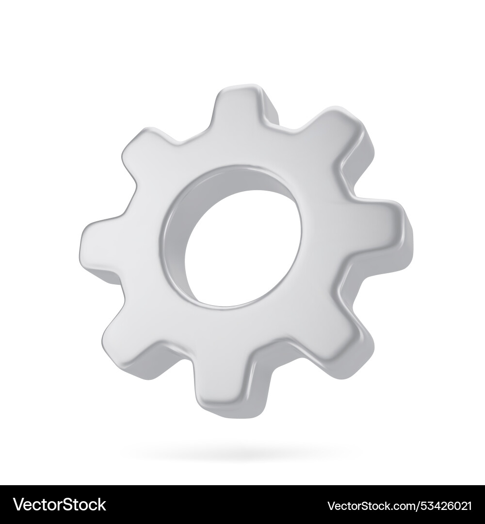 3d realistic gear icon Royalty Free Vector Image