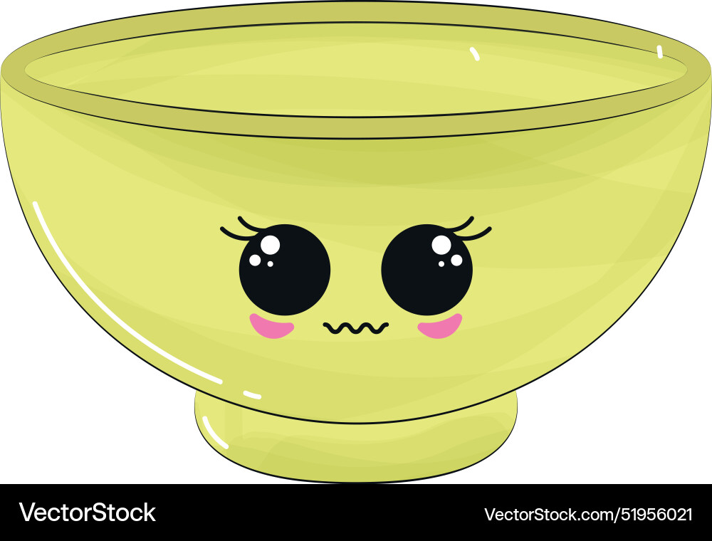 Anxious empty food bowl character cartoon Vector Image