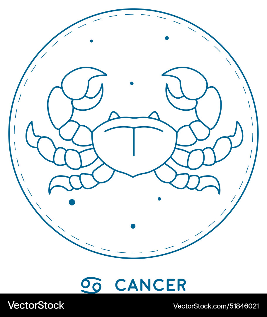 Cancer zodiac sign Royalty Free Vector Image - VectorStock