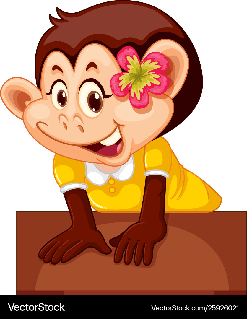 Cute female monkey character Royalty Free Vector Image