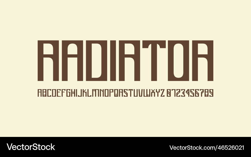 Decorative narrow sans serif font Royalty Free Vector Image