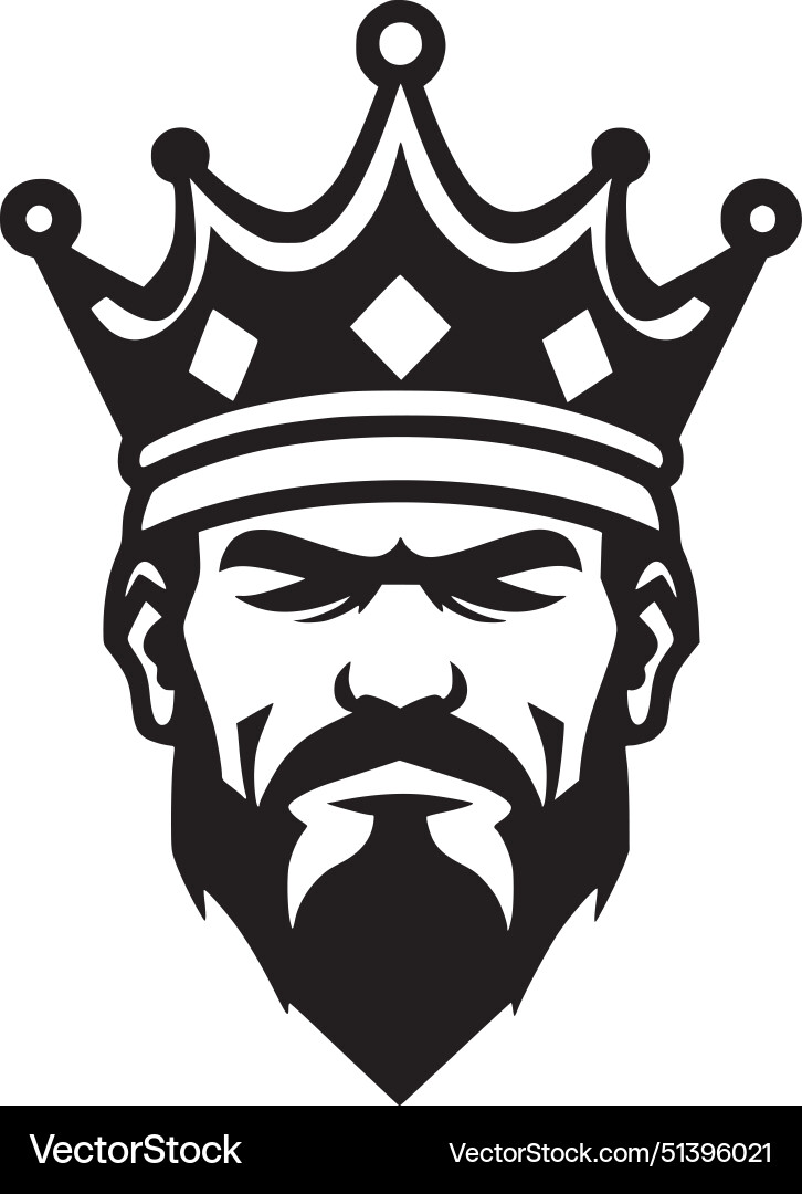 King - black and white Royalty Free Vector Image