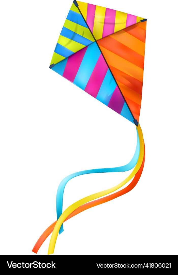 Kite in sky composition Royalty Free Vector Image