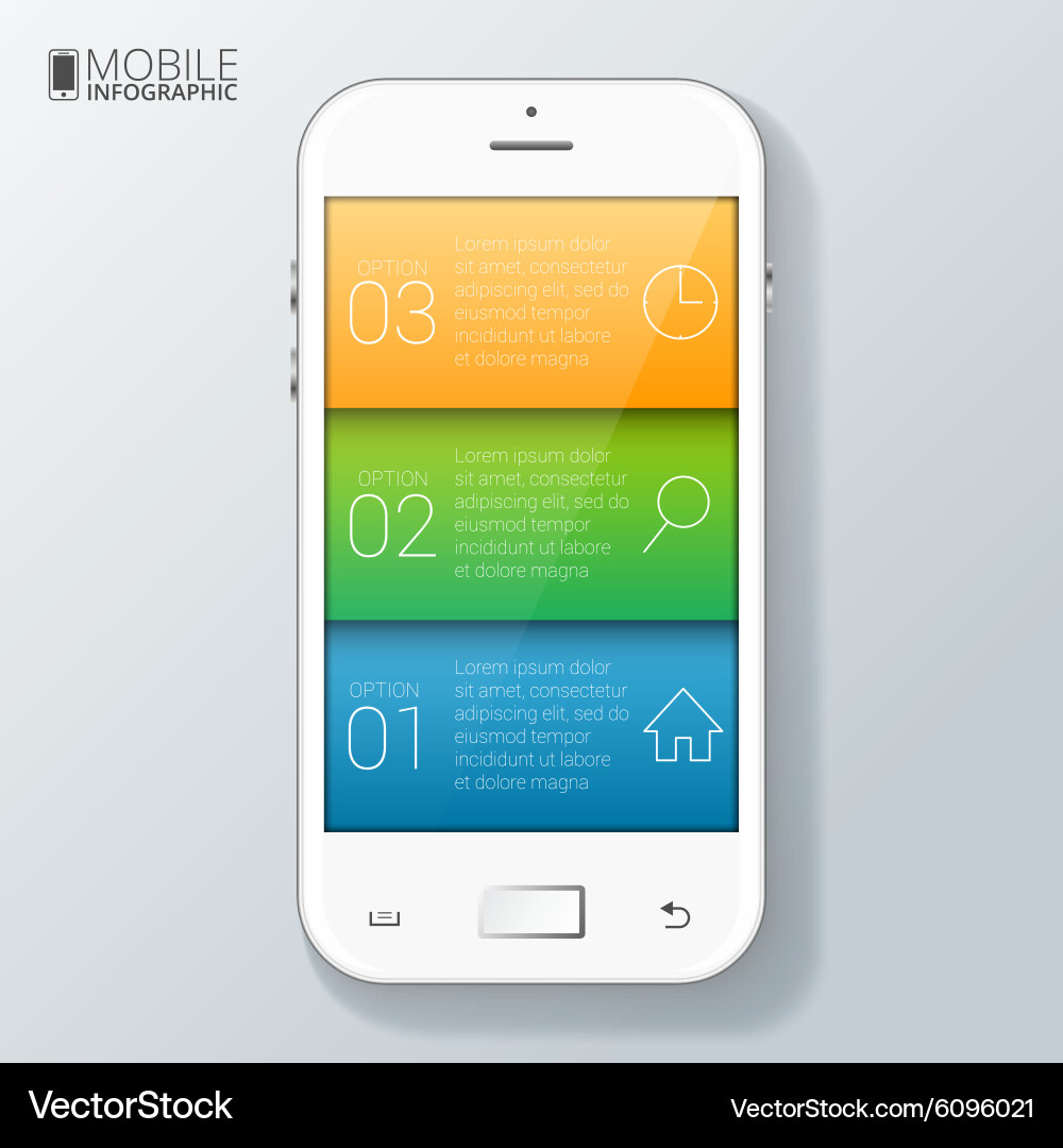 Mobile phone for infographic Royalty Free Vector Image