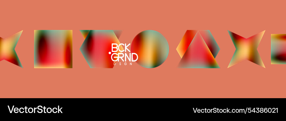 Neon color geometric shapes square triangle circle