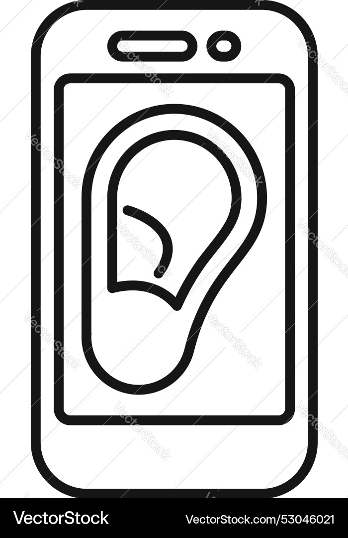 Smartphone showing ear icon listening concept Vector Image
