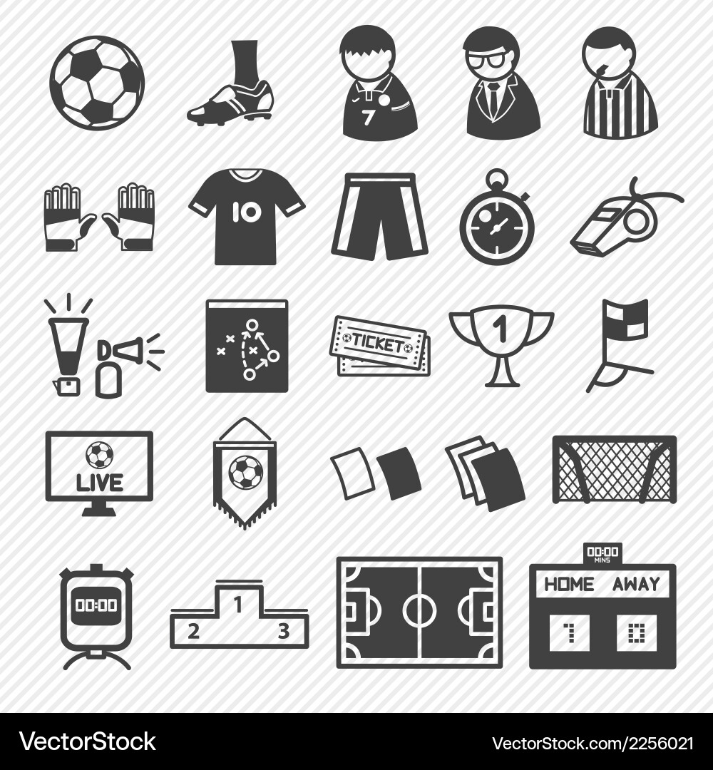 Soccer icons set Royalty Free Vector Image - VectorStock