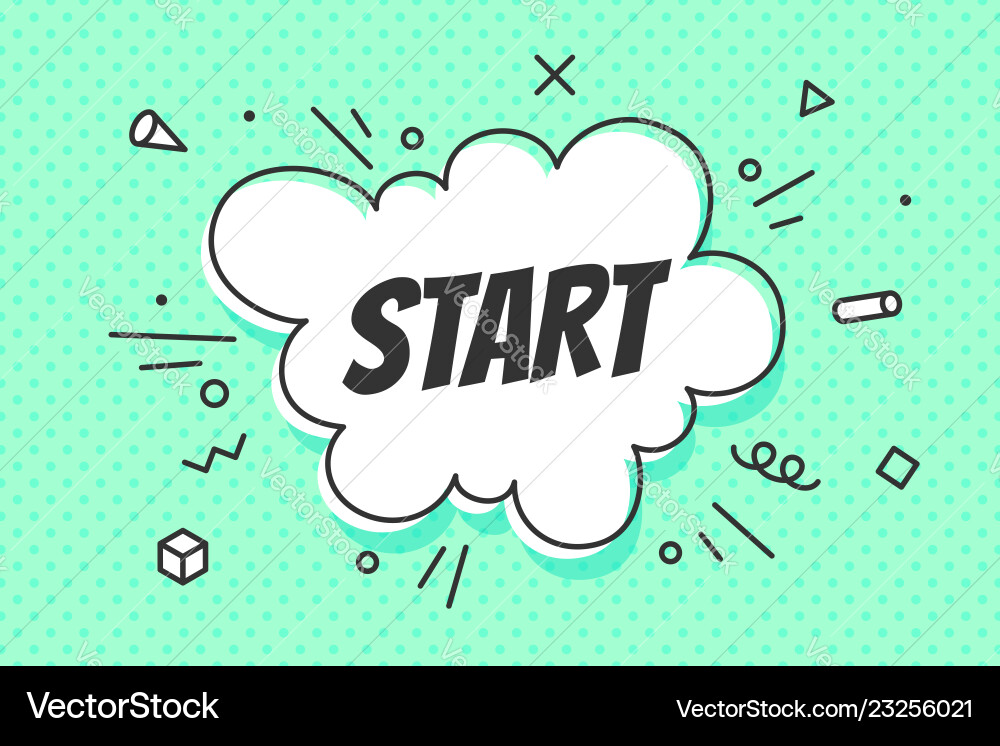 Start speech bubble banner Royalty Free Vector Image