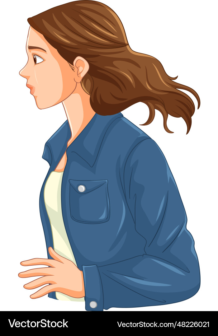 Woman on the side cartoon Royalty Free Vector Image