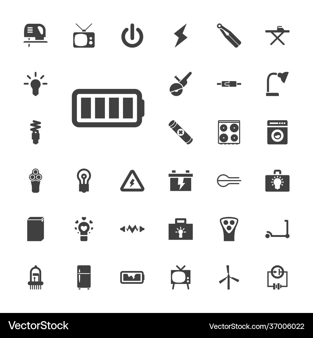 33 electric icons Royalty Free Vector Image - VectorStock
