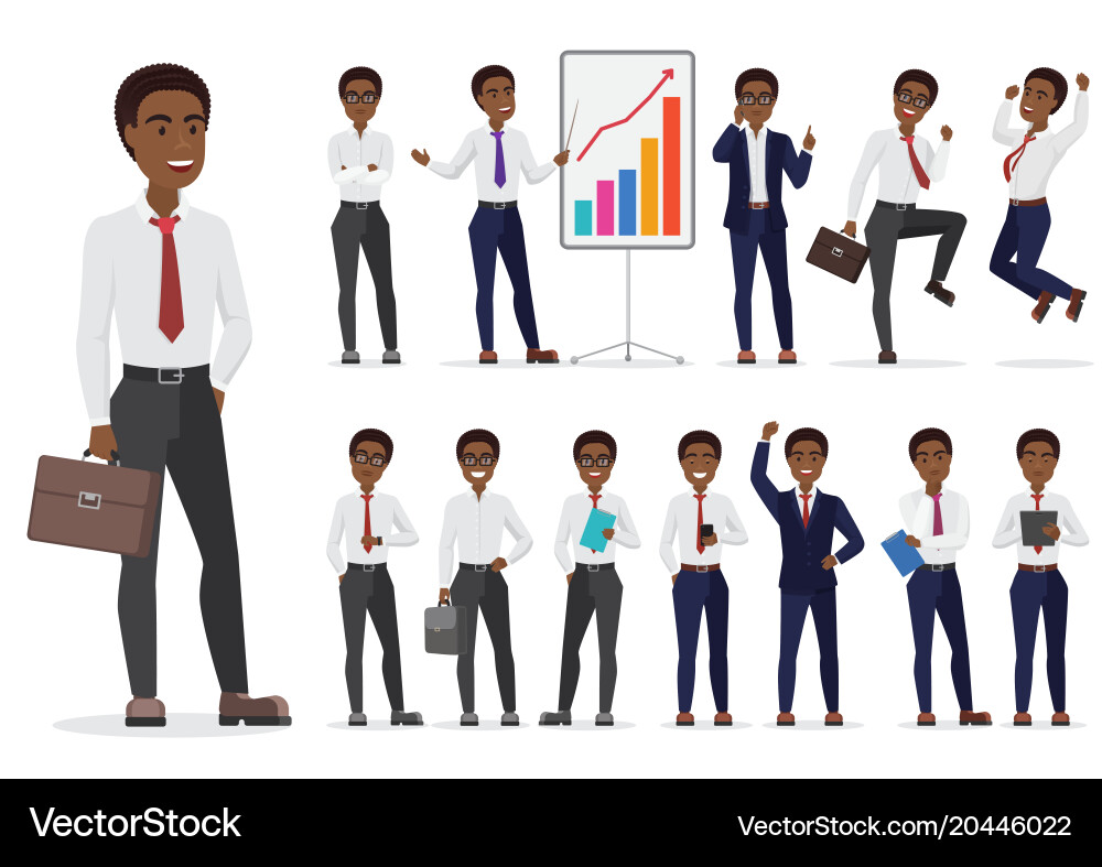 African american businessman character different Vector Image
