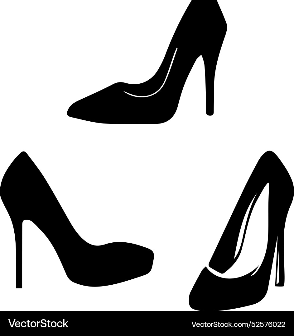 Black stiletto silhouette - high heels Royalty Free Vector