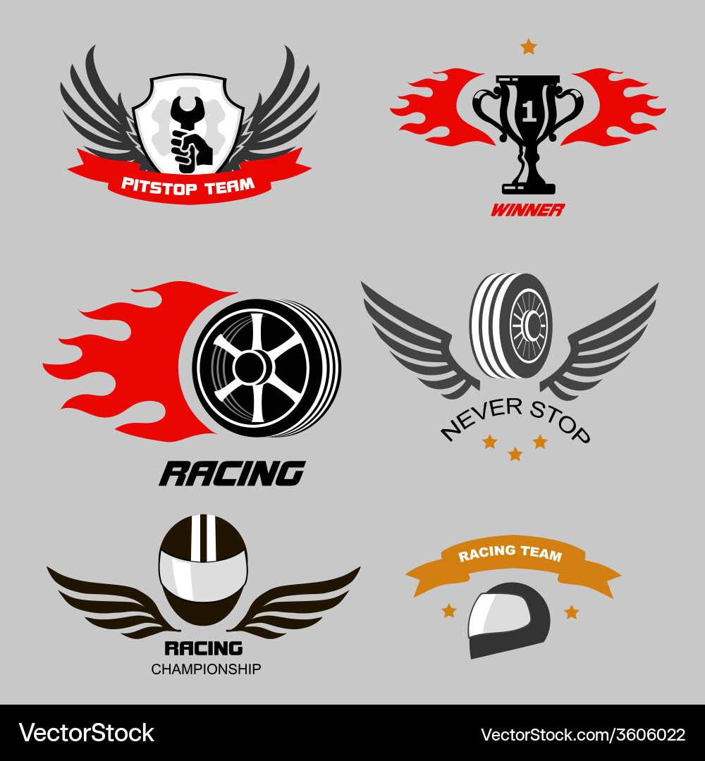 Car racing badges and motorcycle service Vector Image