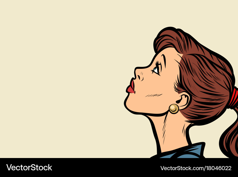 Close-up woman face profile Royalty Free Vector Image