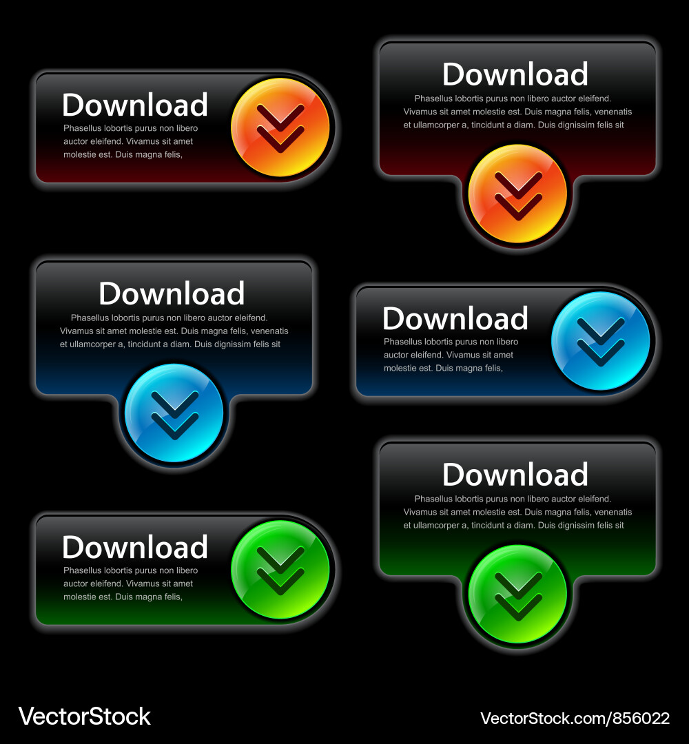 Colorful download banners Royalty Free Vector Image