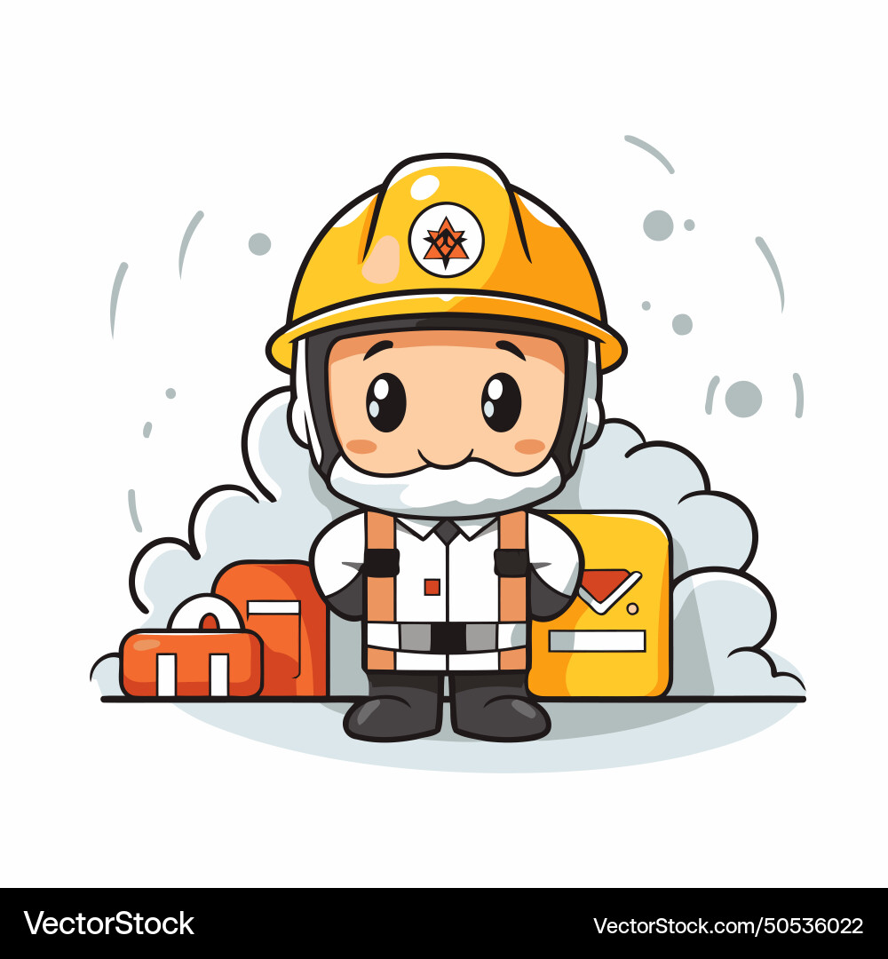 Fireman with briefcase character design eps 10 Vector Image