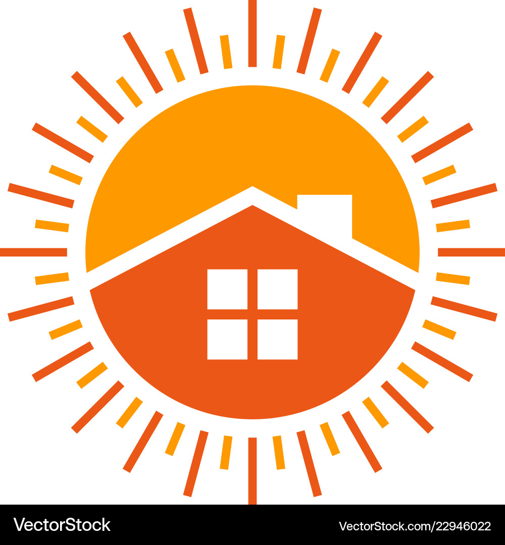 Home sun logo icon design Royalty Free Vector Image