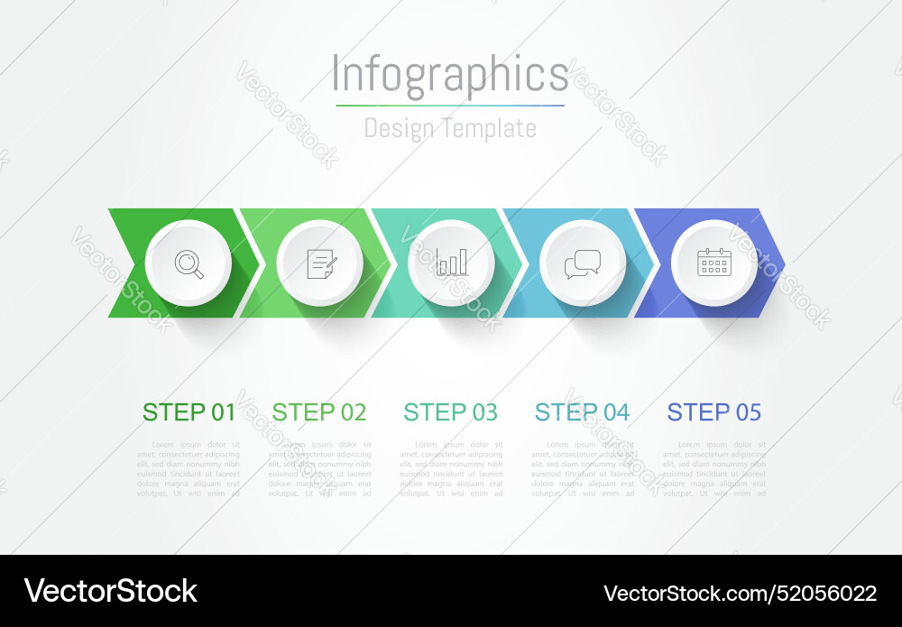 Infographic 5 options design elements Royalty Free Vector