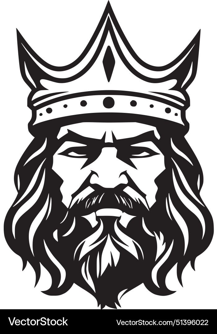 King - black and white Royalty Free Vector Image
